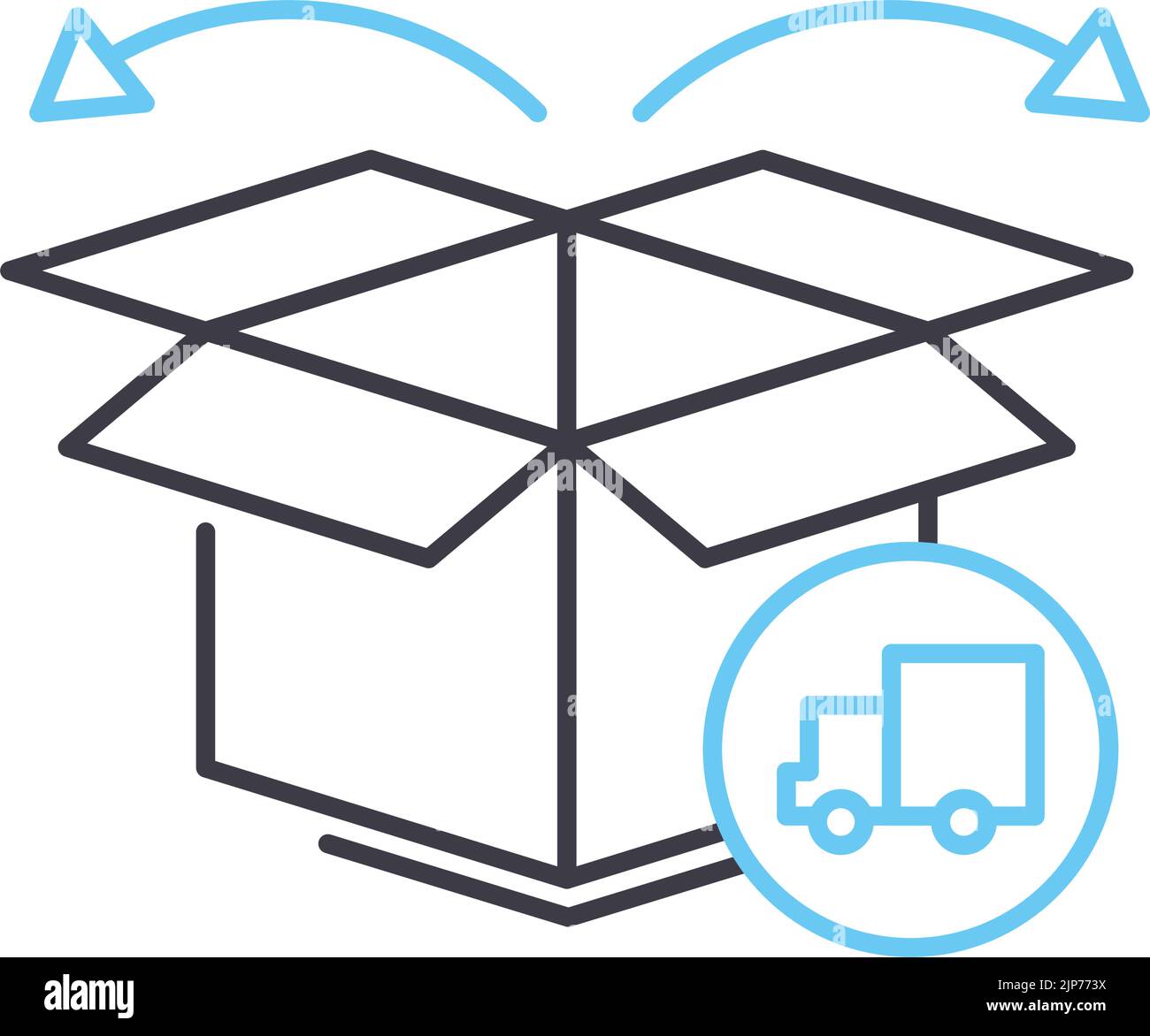 distribution plan line icon, outline symbol, vector illustration ...