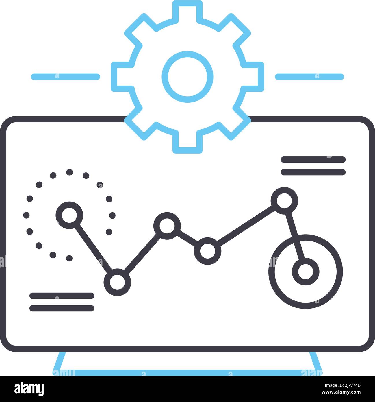 business management line icon, outline symbol, vector illustration ...