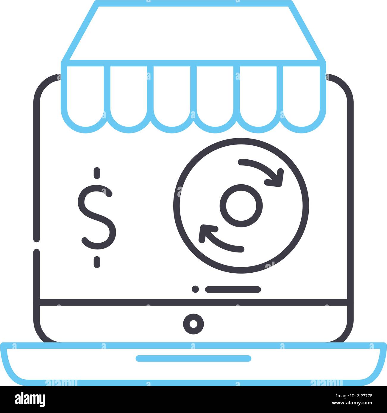 e-commerce optimization line icon, outline symbol, vector illustration ... e-commerce optimization line icon, outline symbol, vector illustration ...