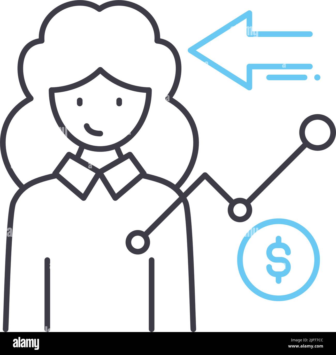 compensation plan line icon, outline symbol, vector illustration ...