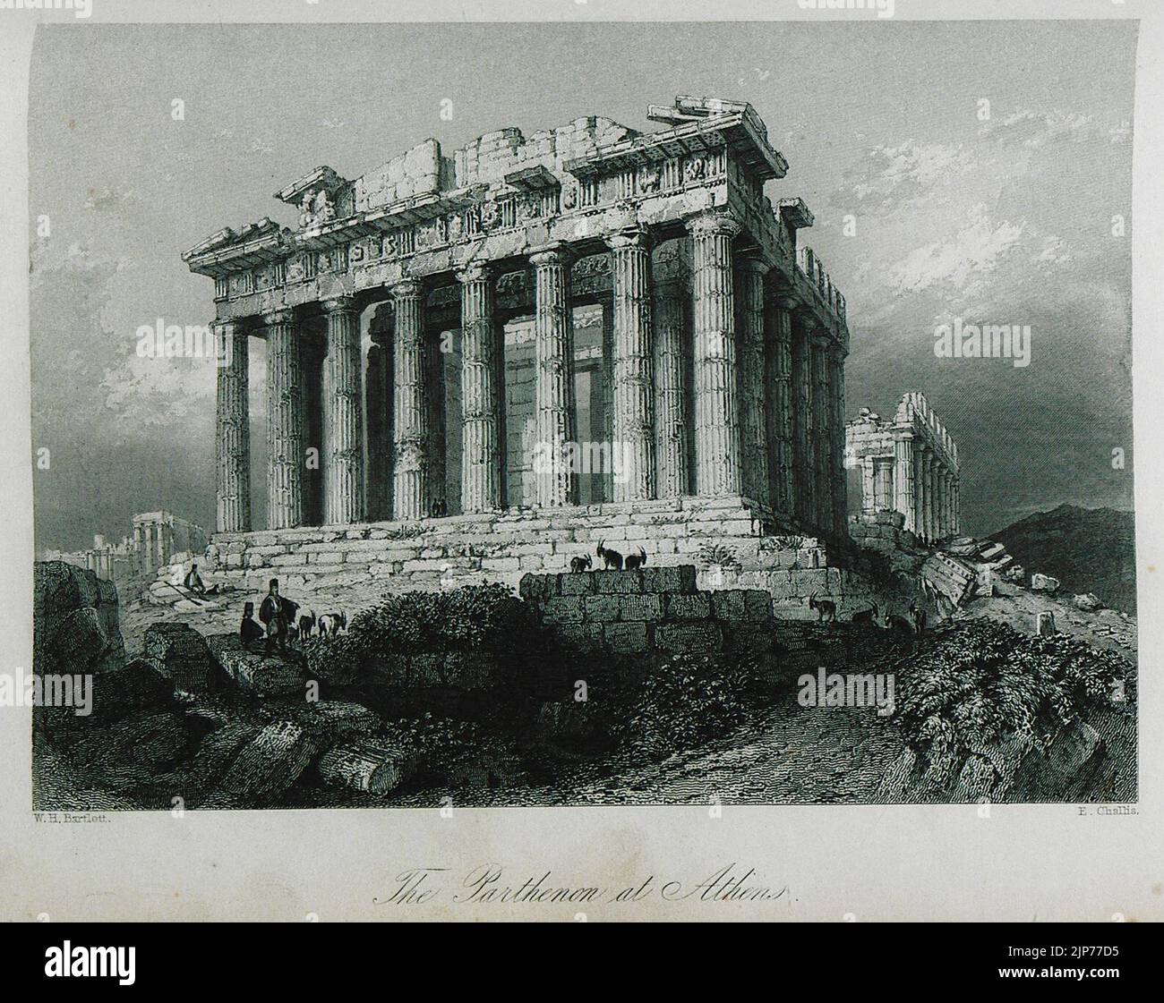 The Parthenon of Athens - Byron George Gordon Lord - 1849 Stock Photo ...