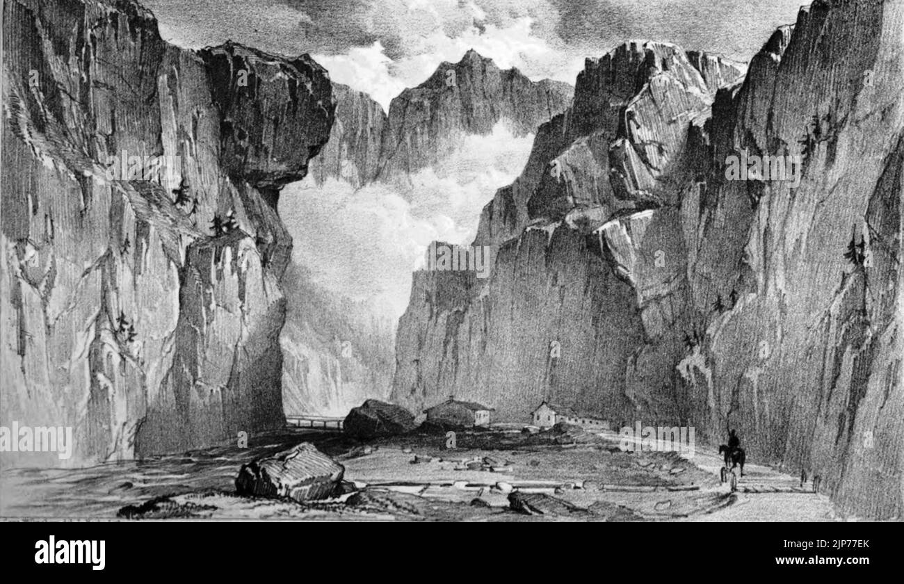 The pass of Dariel (Travels in the Trans Caucasian provinces Stock ...