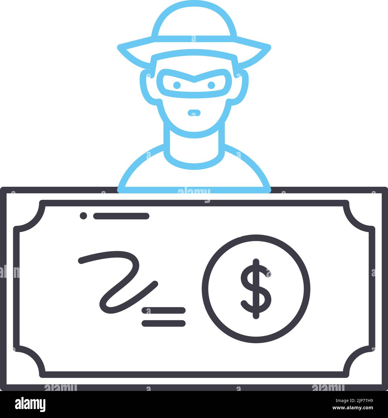 cheque fraud line icon, outline symbol, vector illustration, concept ... cheque fraud line icon, outline symbol, vector illustration, concept ...