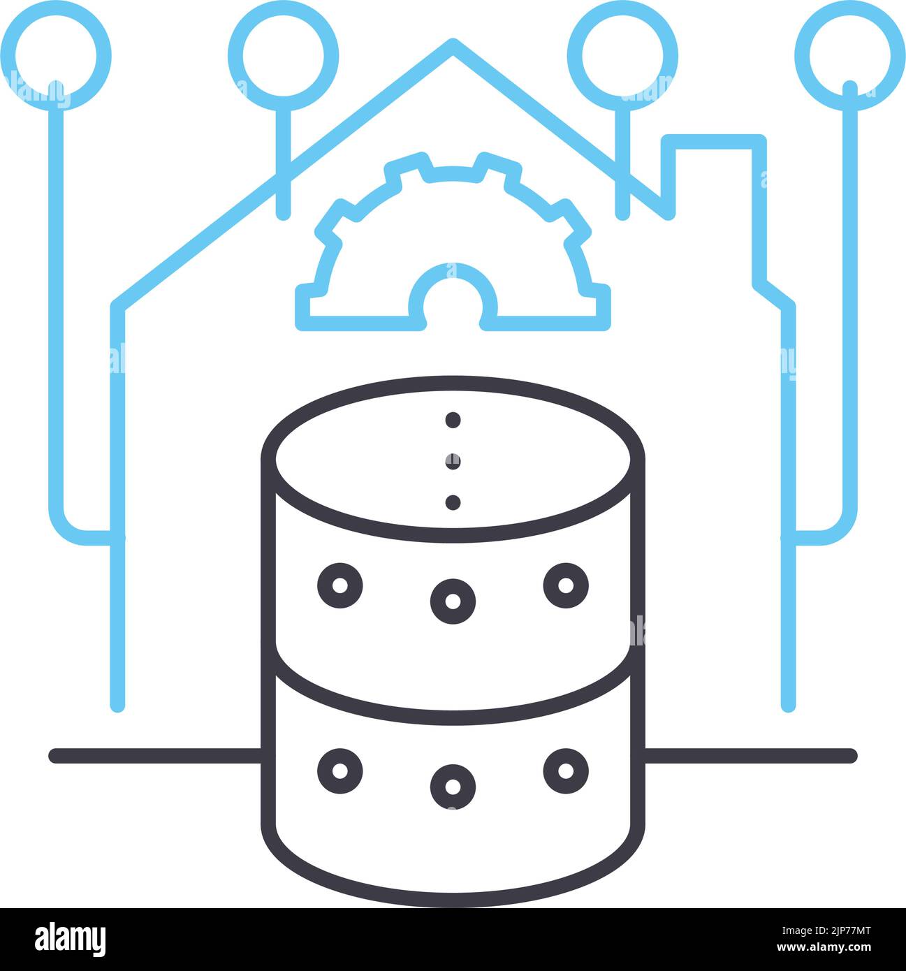 data warehouse line icon, outline symbol, vector illustration, concept ...