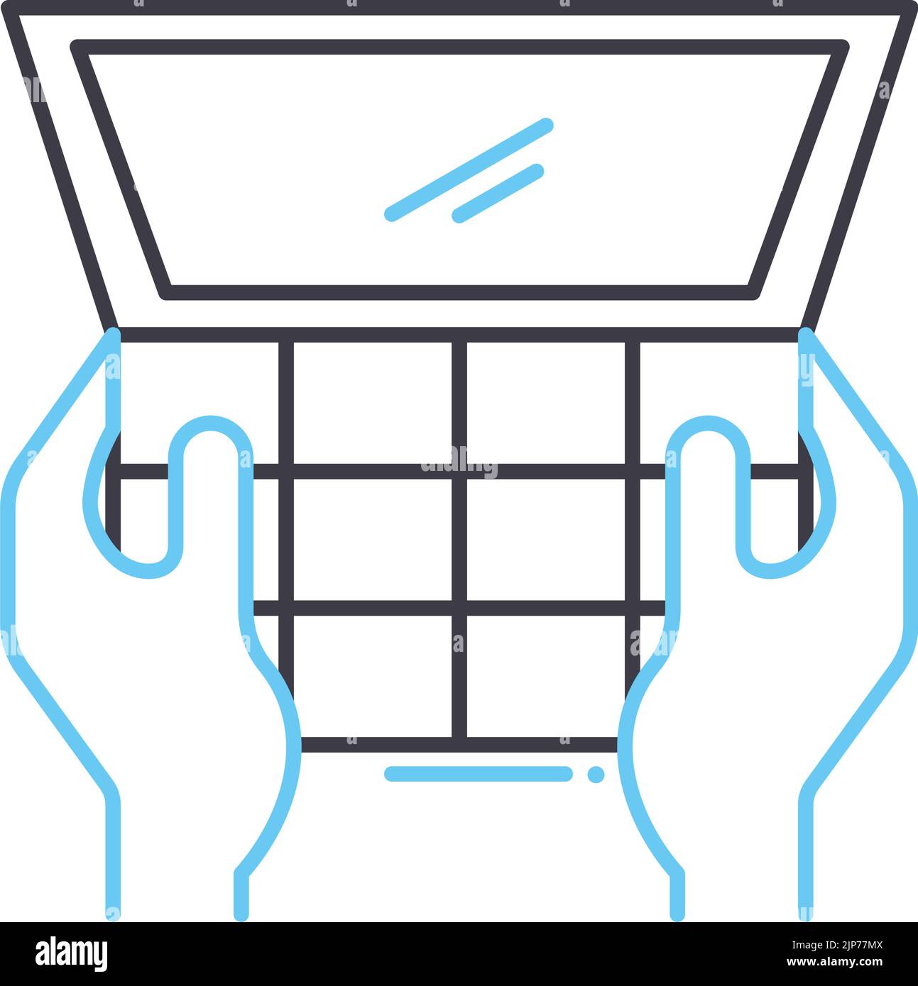 copywriter line icon, outline symbol, vector illustration, concept sign ...