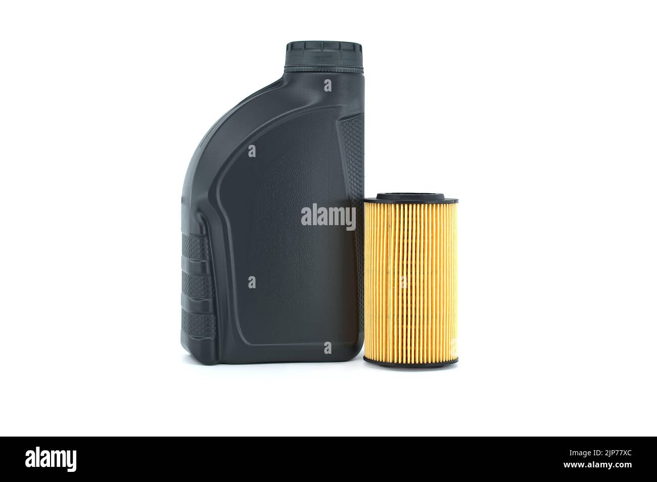 Car oil filter and motor oil can isolated on a white background. Car ...