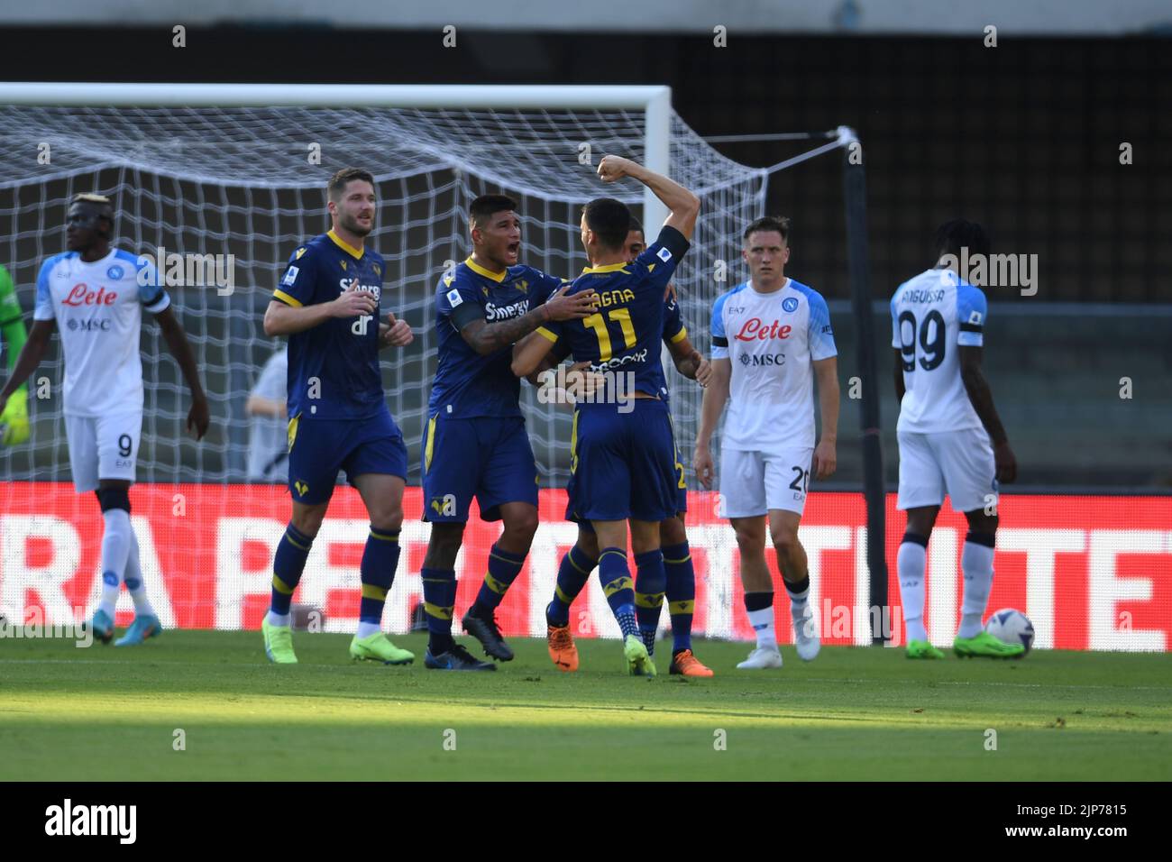 Kevin Lasagna (Hellas Verona) celebrates after scoring his team's first ...