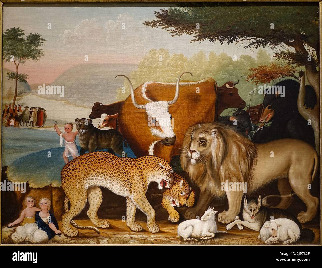 The Peaceable Kingdom by Edward Hicks, c. 1846-1847 Stock Photo - Alamy
