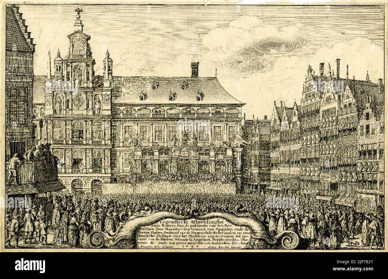 The Peace of Munster view of square in front of Antwerp town hall by ...