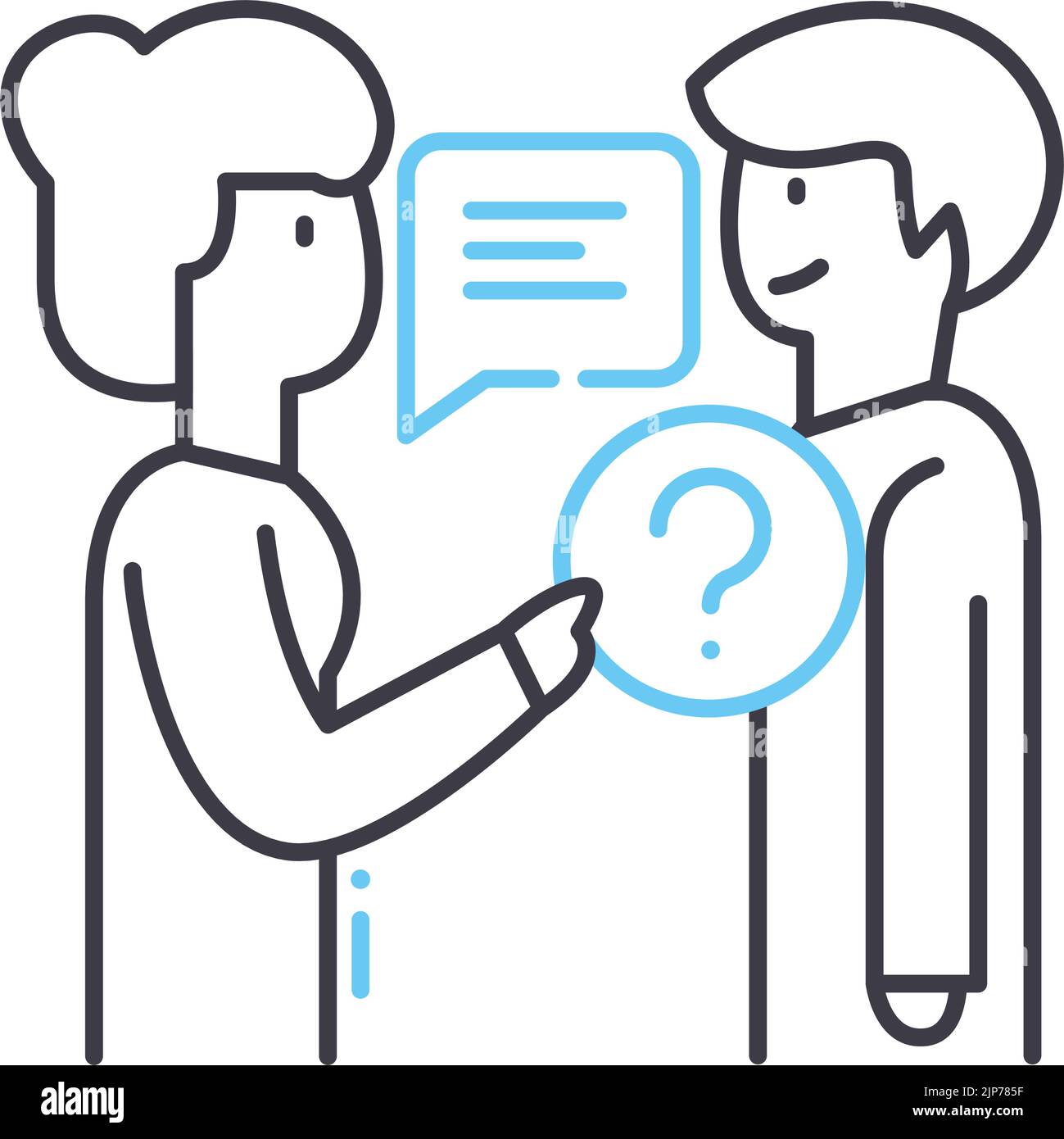 consultation line icon, outline symbol, vector illustration, concept ...