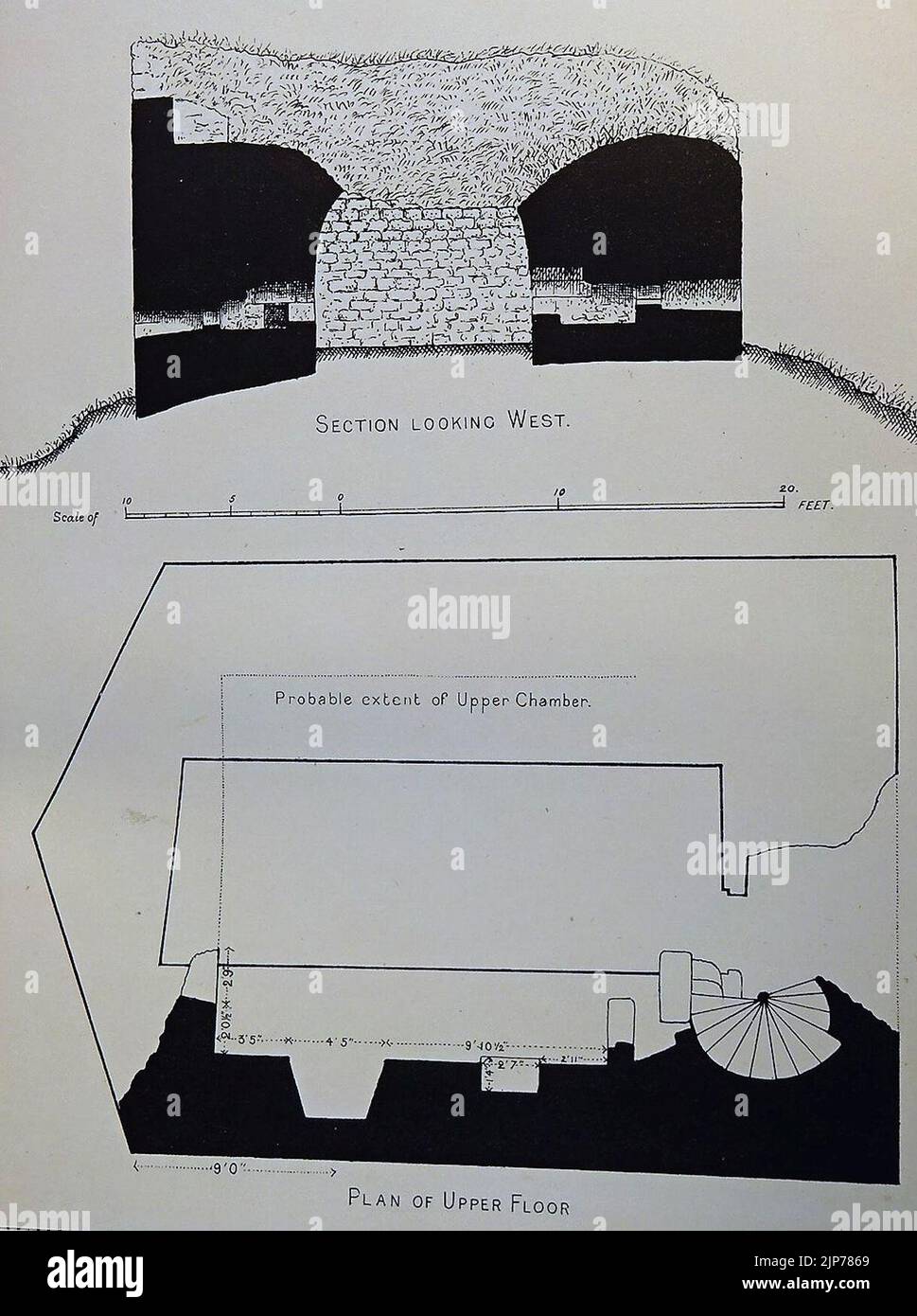 The Peel of Castle Semple, plan of ruins, Lochwinnoch, East ...