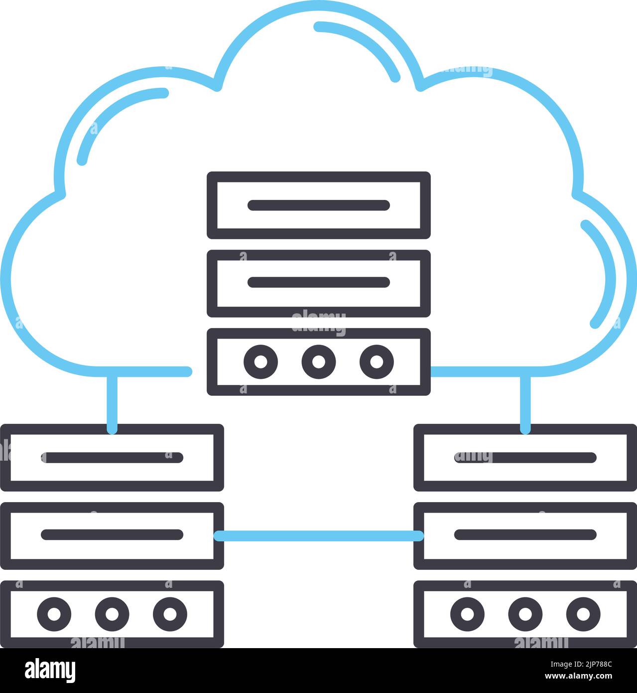 data center line icon, outline symbol, vector illustration, concept sign Stock Vector Image ...