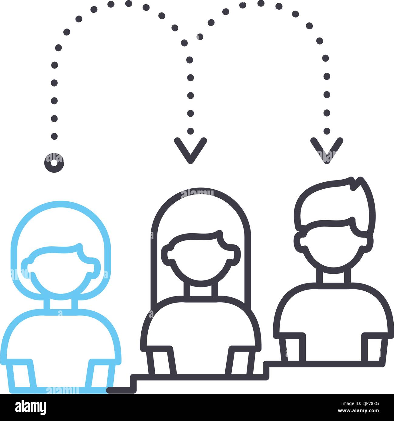 career advancement line icon, outline symbol, vector illustration ...