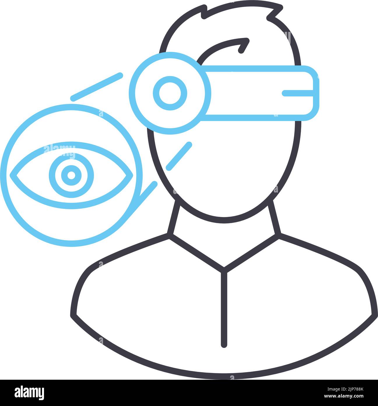 eye control line icon, outline symbol, vector illustration, concept ...