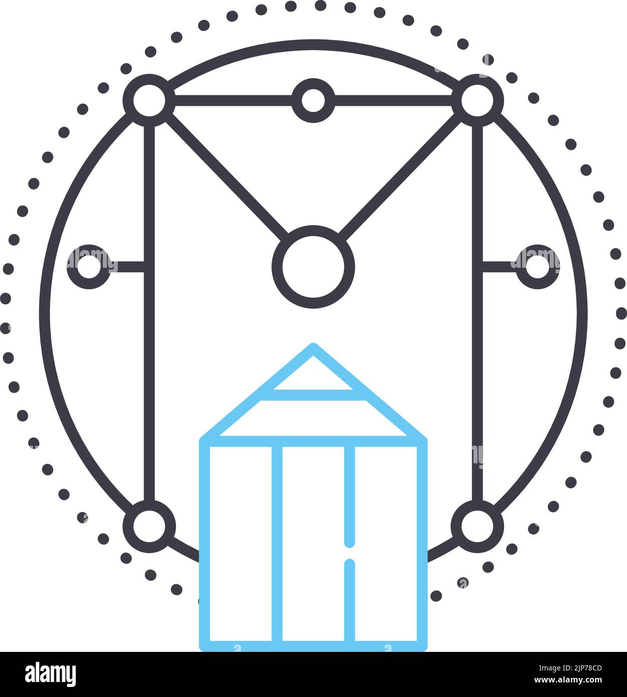 creative network line icon, outline symbol, vector illustration ...