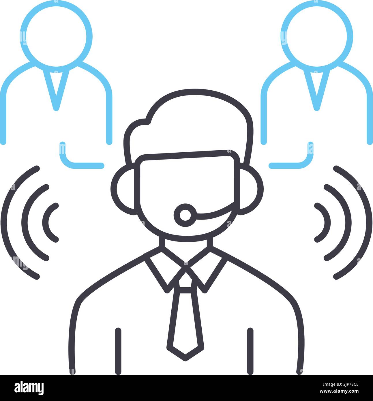 customer service line icon, outline symbol, vector illustration ...