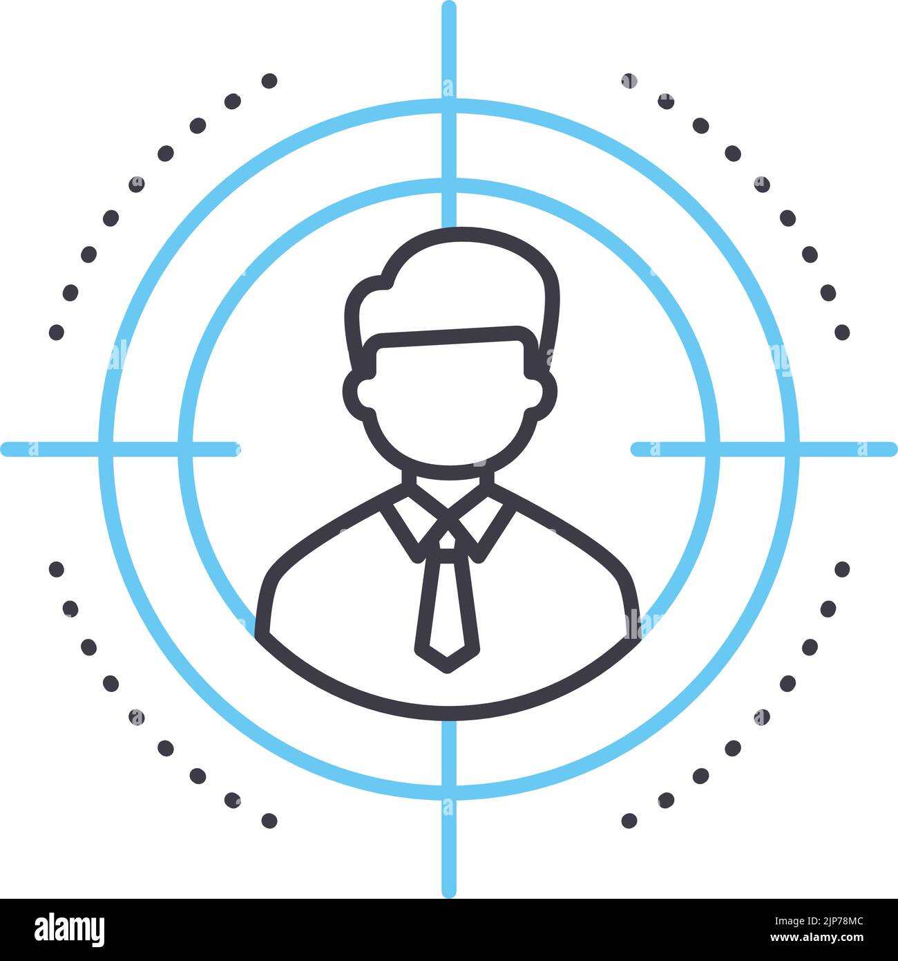 business focused line icon, outline symbol, vector illustration ...