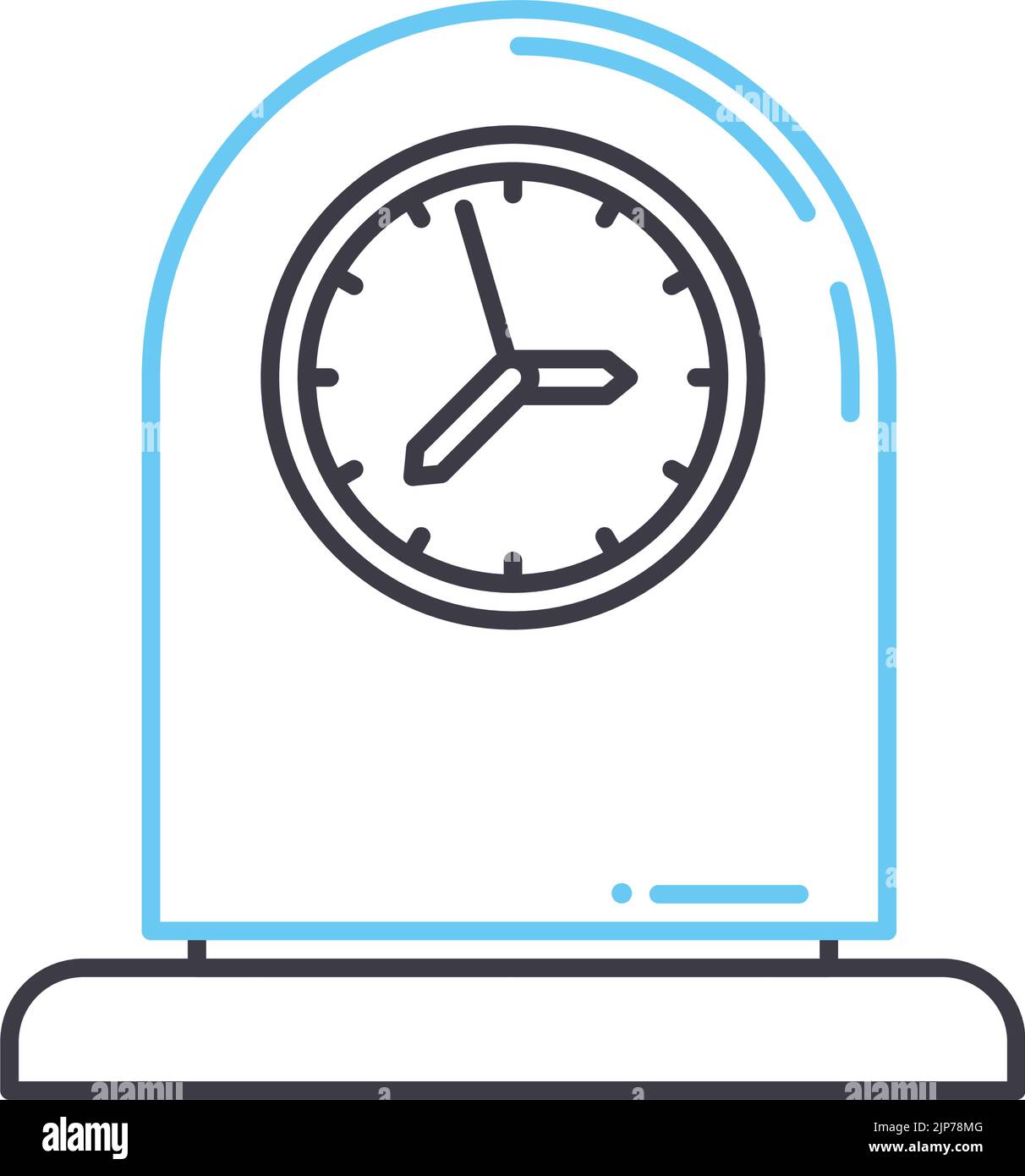 clock line icon, outline symbol, vector illustration, concept sign ...