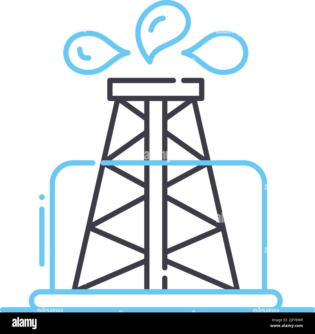 extraction oil line icon, outline symbol, vector illustration, concept ...