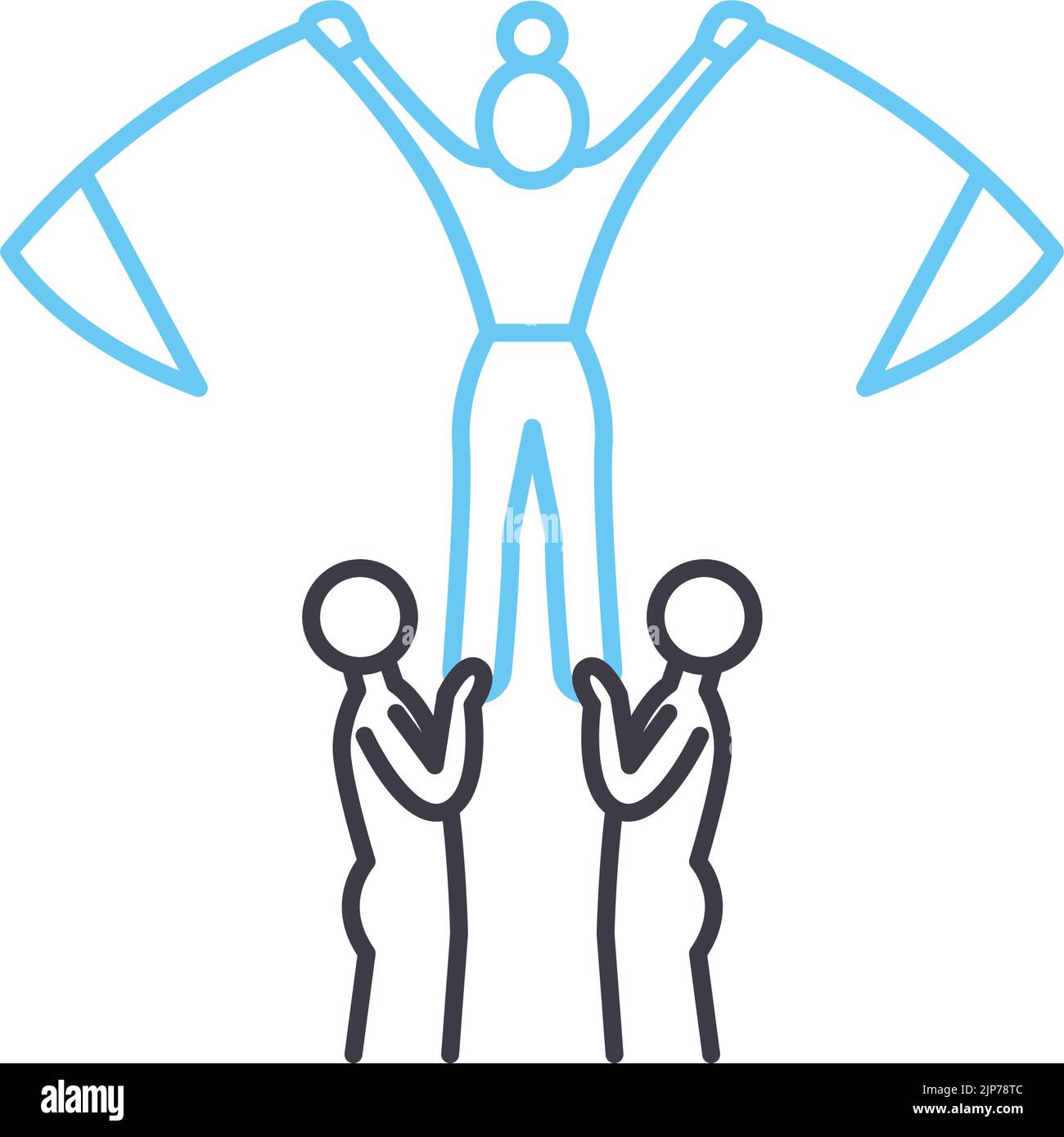 encourage line icon, outline symbol, vector illustration, concept sign ...