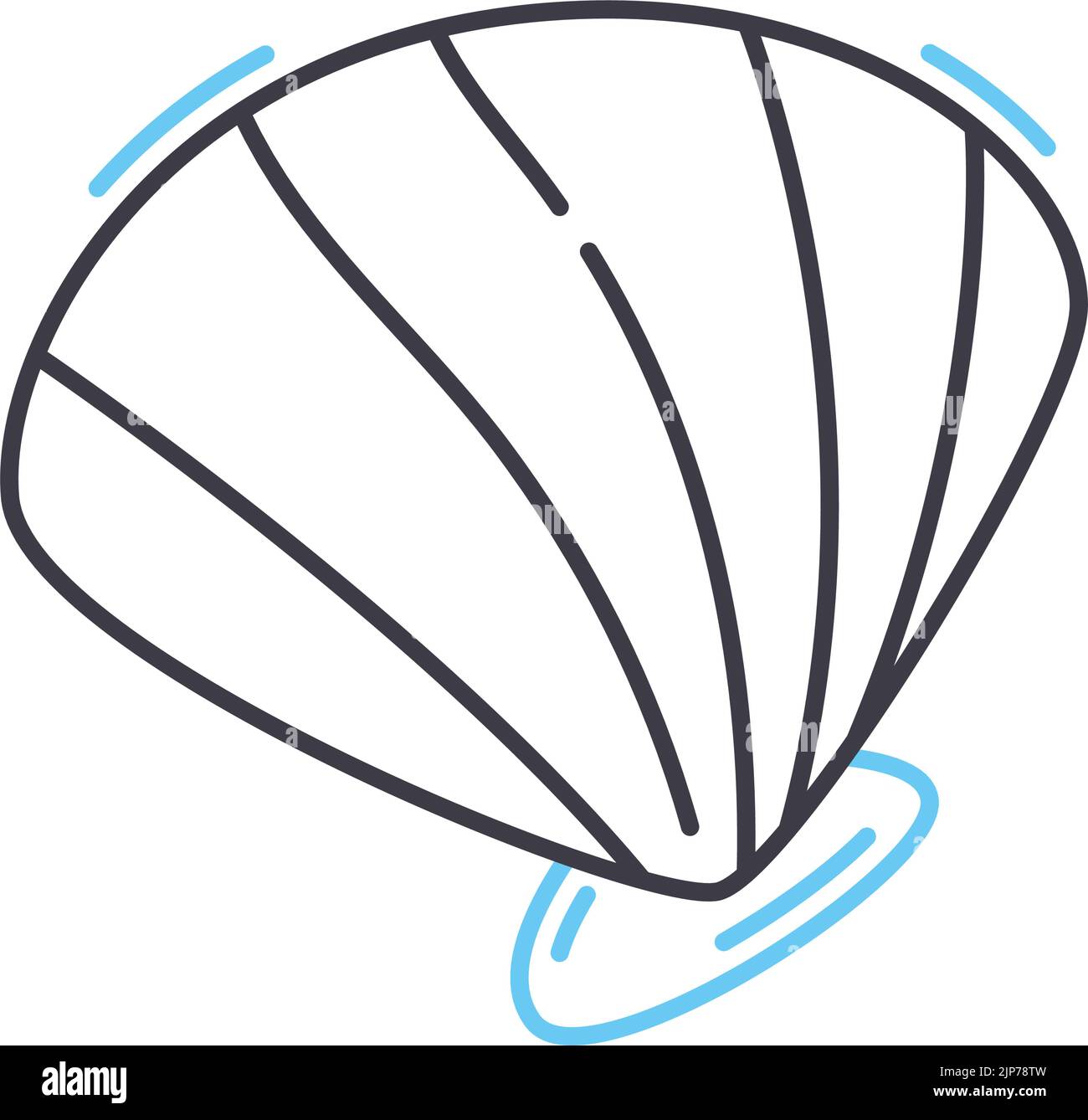 cockle line icon, outline symbol, vector illustration, concept sign ...