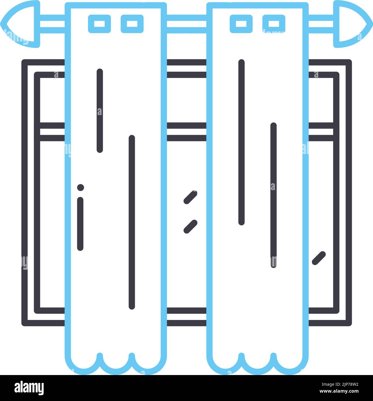 curtain line icon, outline symbol, vector illustration, concept sign ...