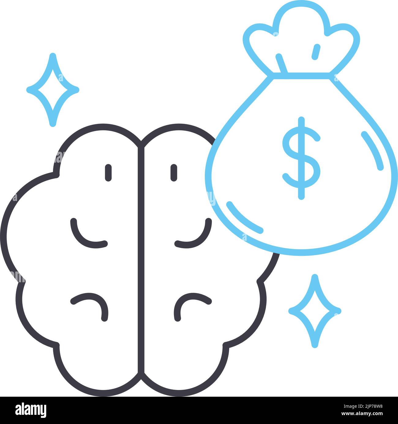 creative thinking line icon, outline symbol, vector illustration ...