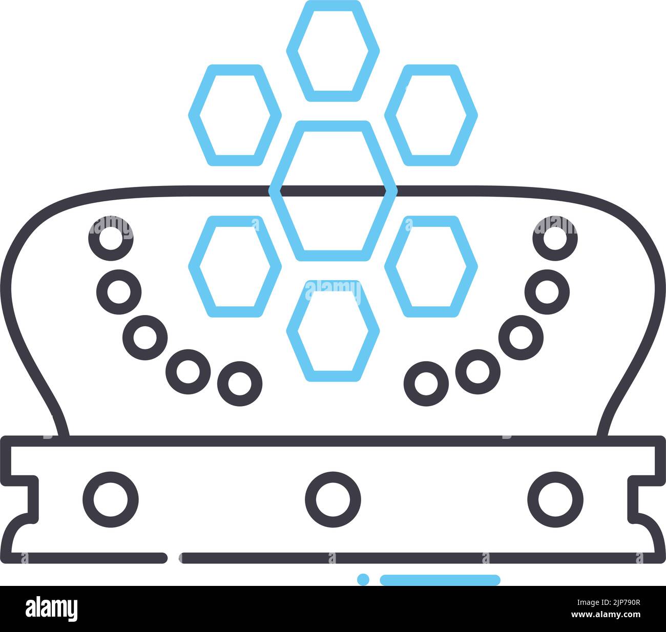Crown Line Icon Outline Symbol Vector Illustration Concept Sign