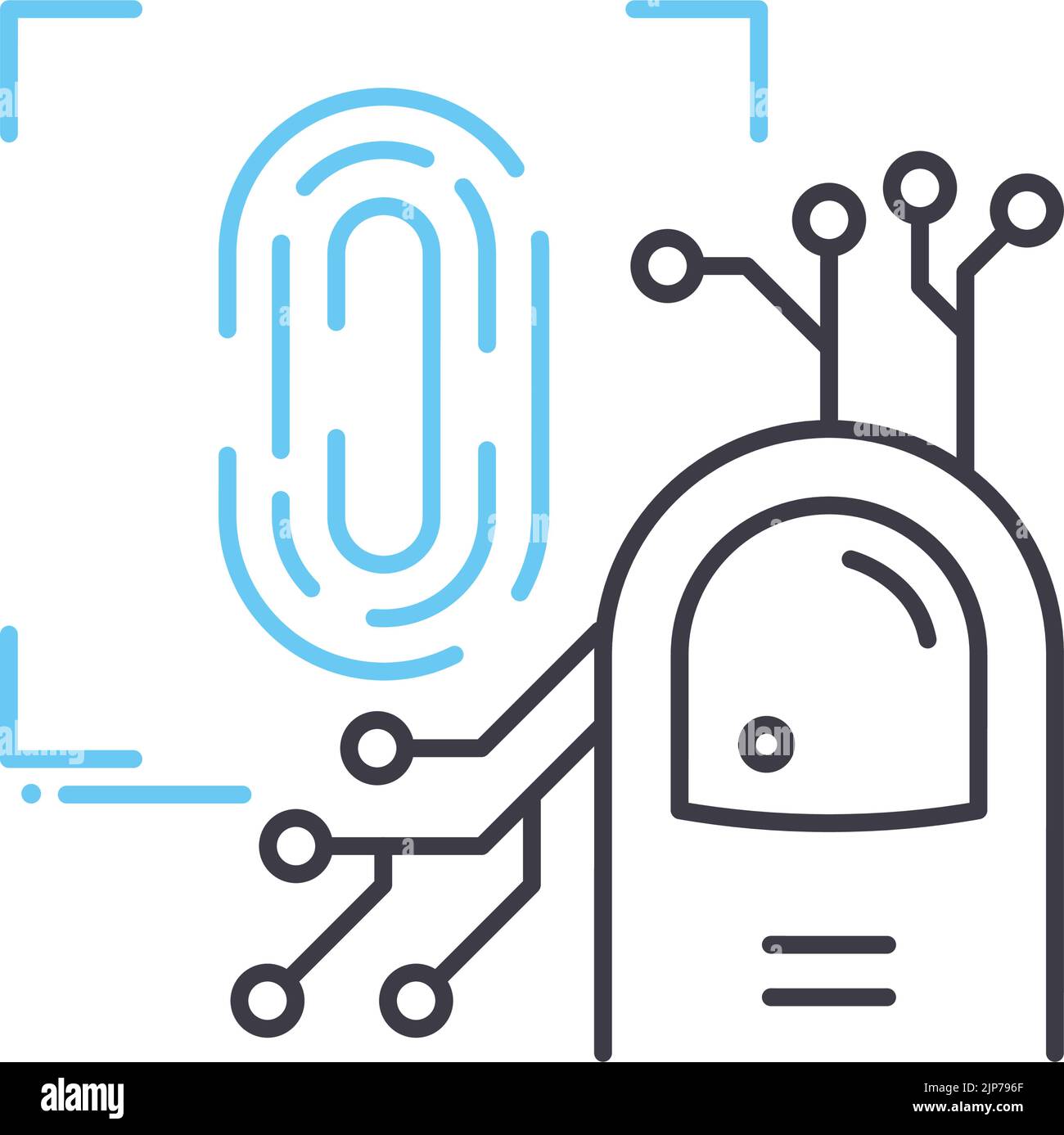 fingerprint line icon, outline symbol, vector illustration, concept sign Stock Vector Image ...