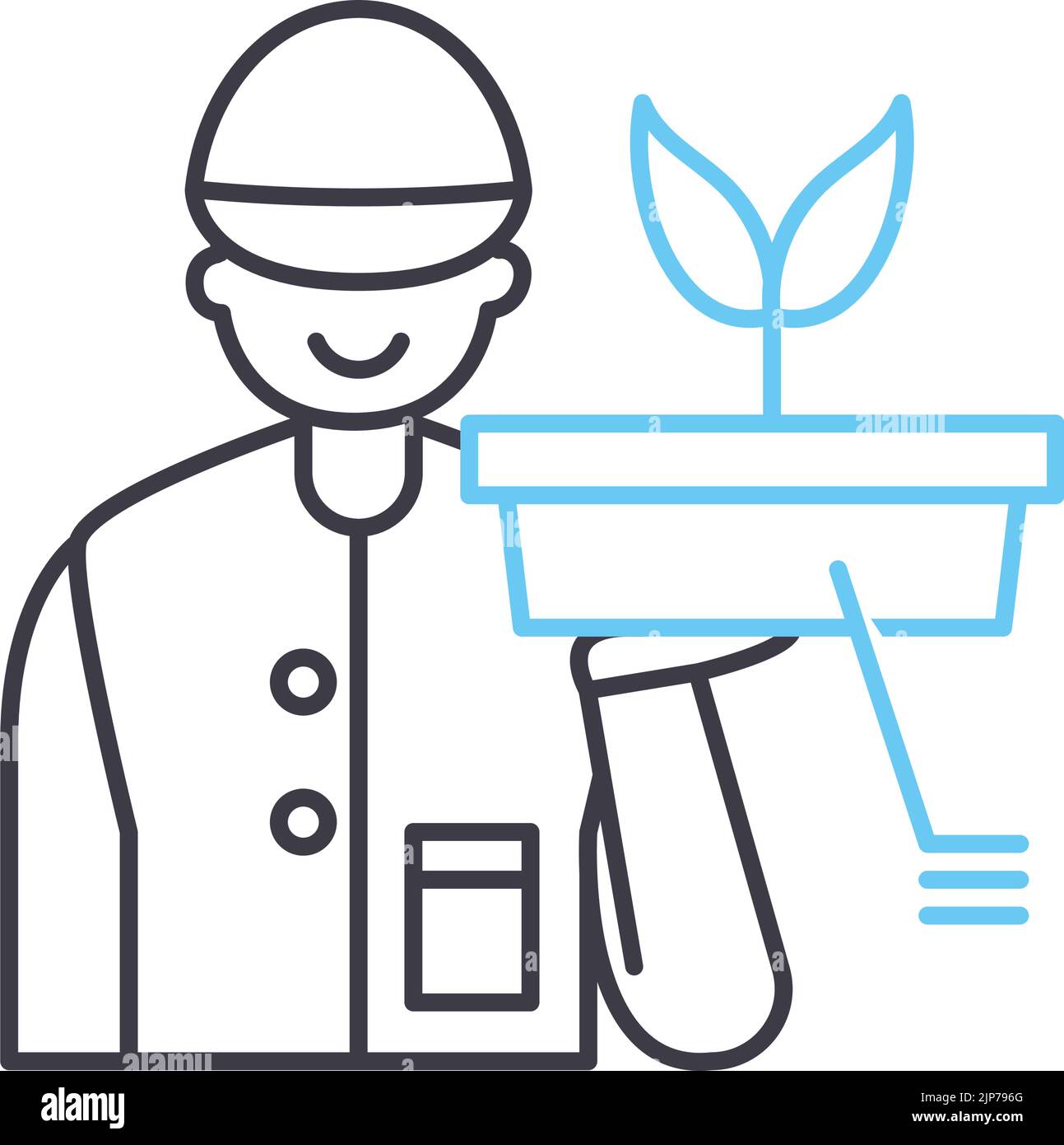 ecologist line icon, outline symbol, vector illustration, concept sign ...