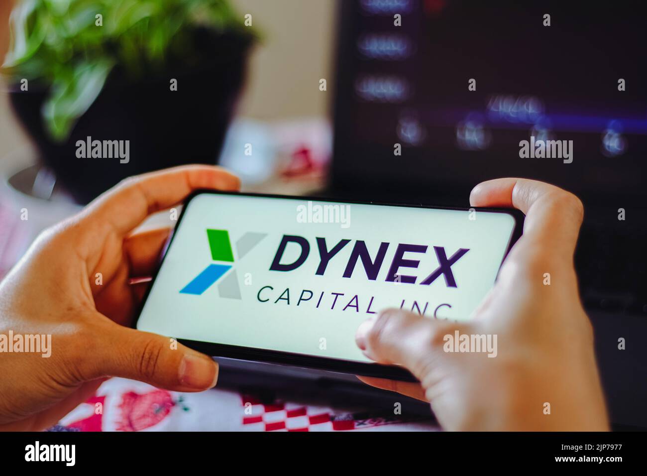 In this photo illustration, the Dynex Capital logo is displayed on a ...
