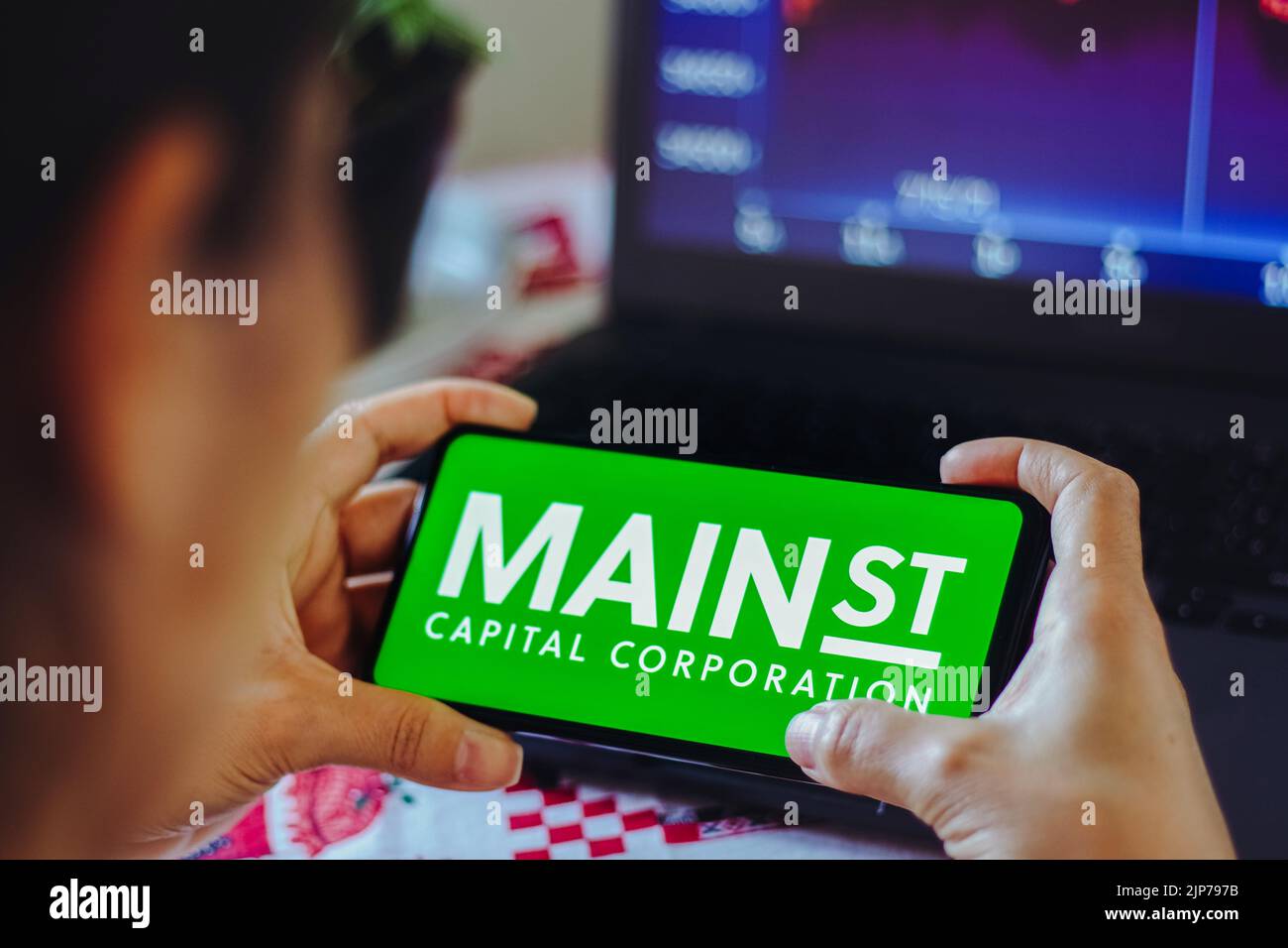 In this photo illustration, the Main Street Capital Corporation logo is ...