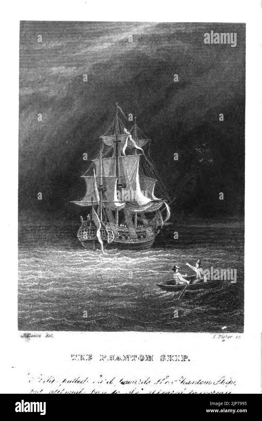 The Phantom Ship - 1847 frontispiece Stock Photo - Alamy