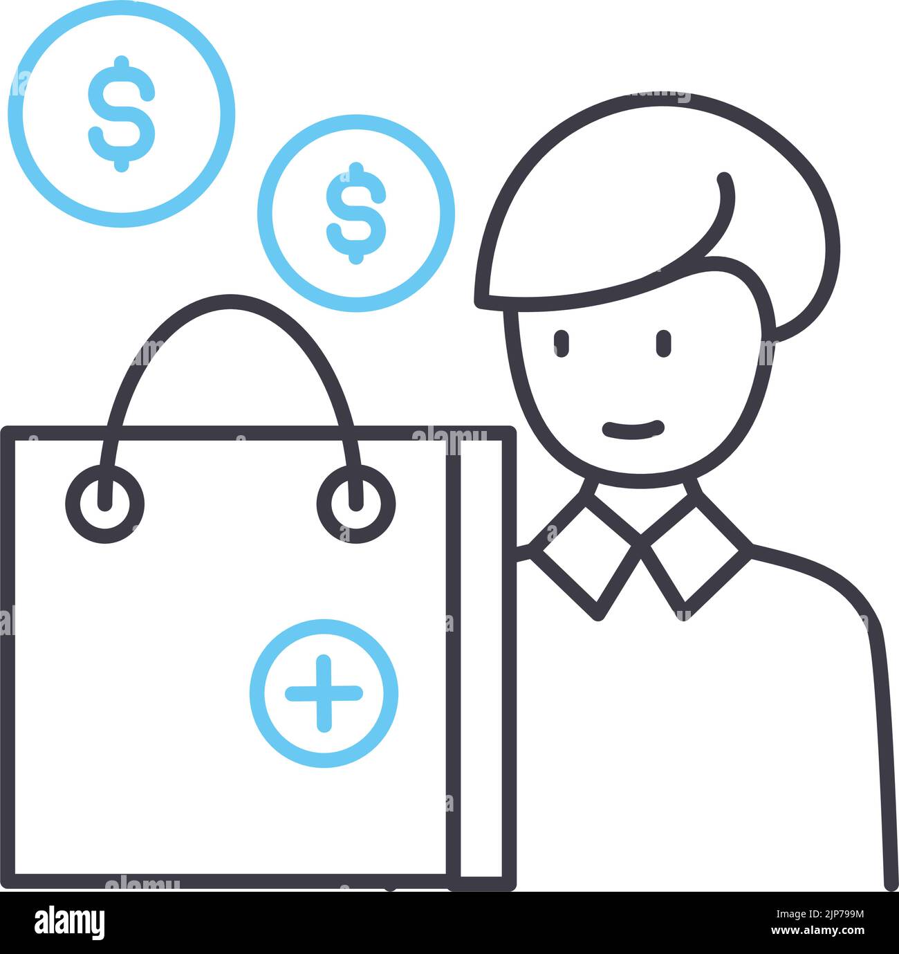 consumer behavior line icon, outline symbol, vector illustration ...