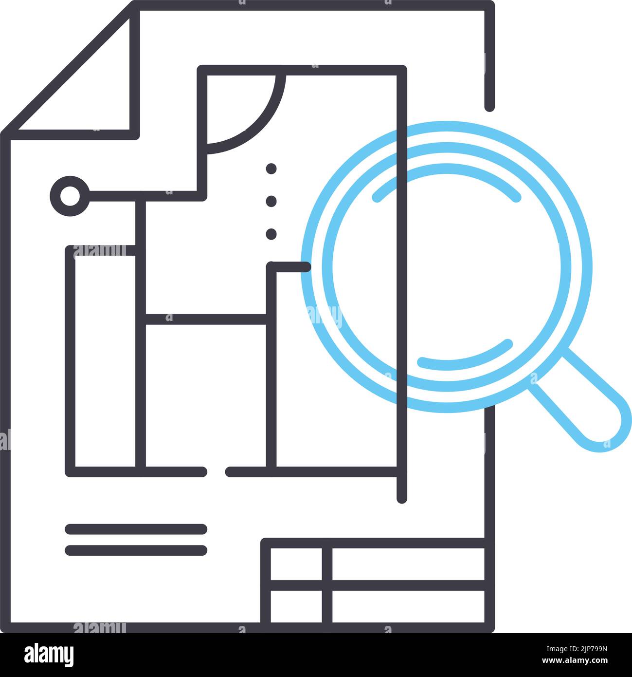 design analysis line icon, outline symbol, vector illustration, concept ...