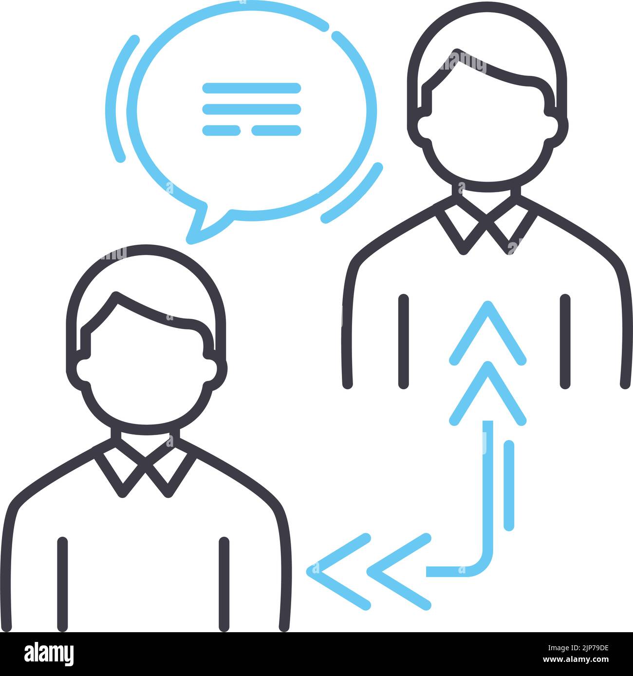 collaboration line icon, outline symbol, vector illustration, concept ...