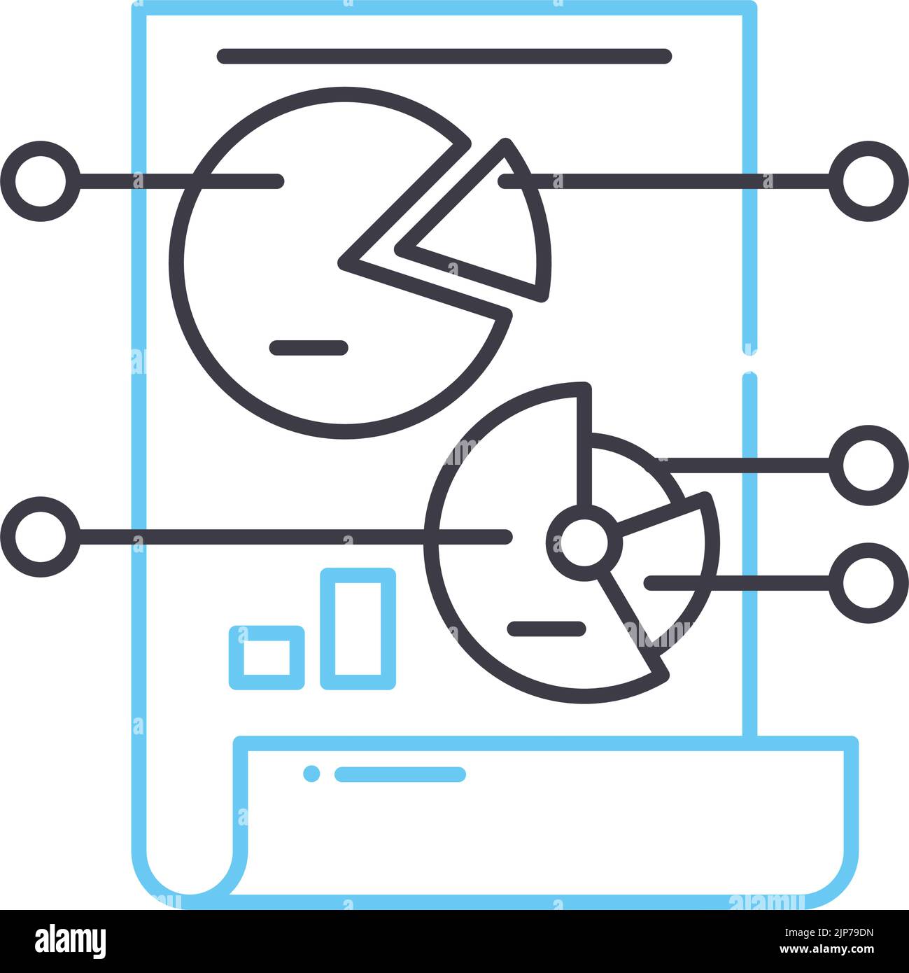 data analytics line icon, outline symbol, vector illustration, concept ... data analytics line icon, outline symbol, vector illustration, concept ...