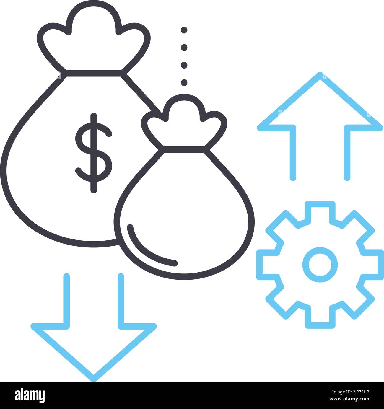 effective management line icon, outline symbol, vector illustration ...