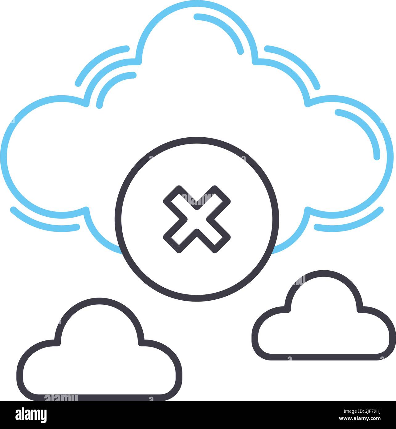 delete line icon, outline symbol, vector illustration, concept sign ...