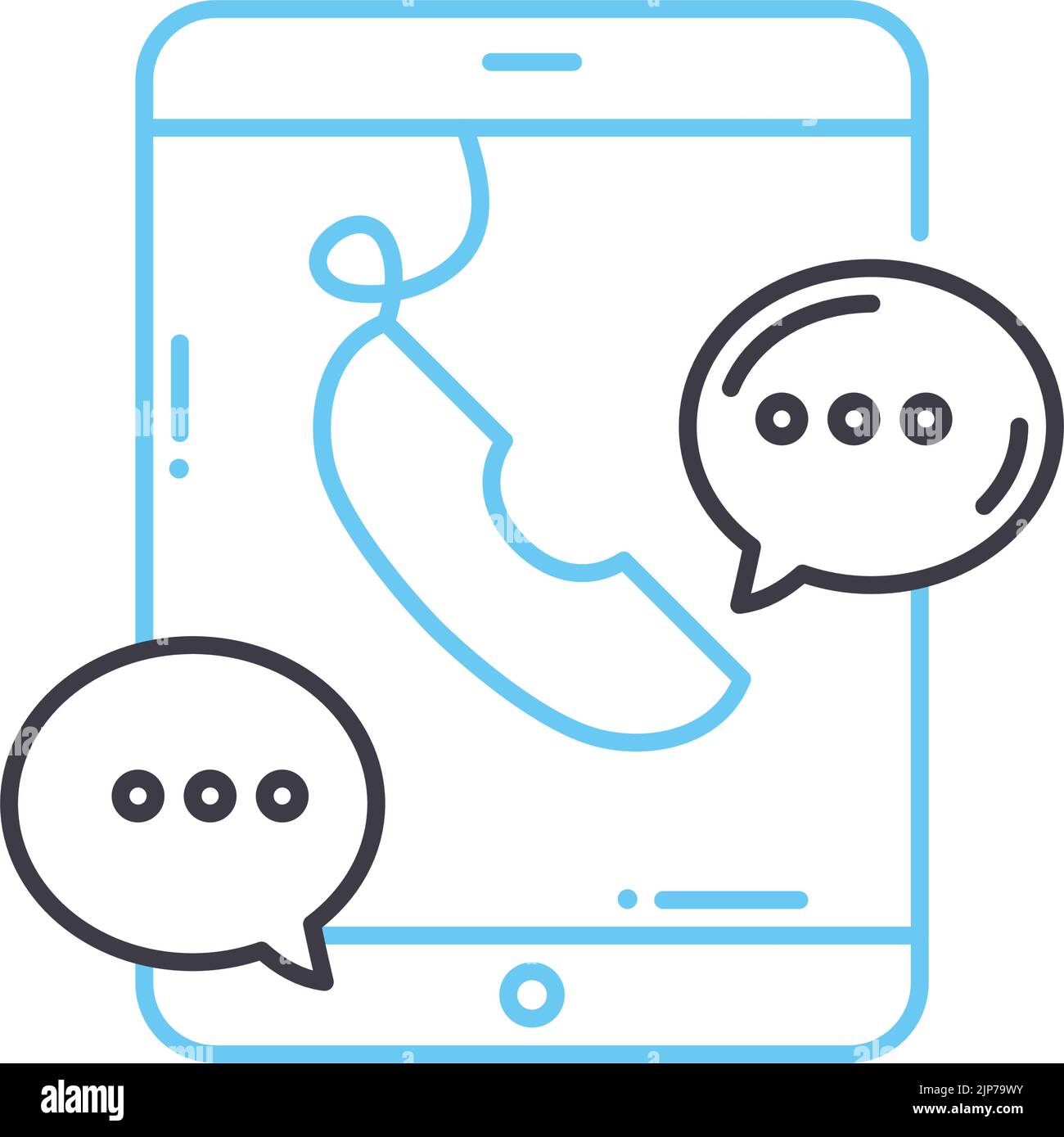 contact line icon, outline symbol, vector illustration, concept sign ...