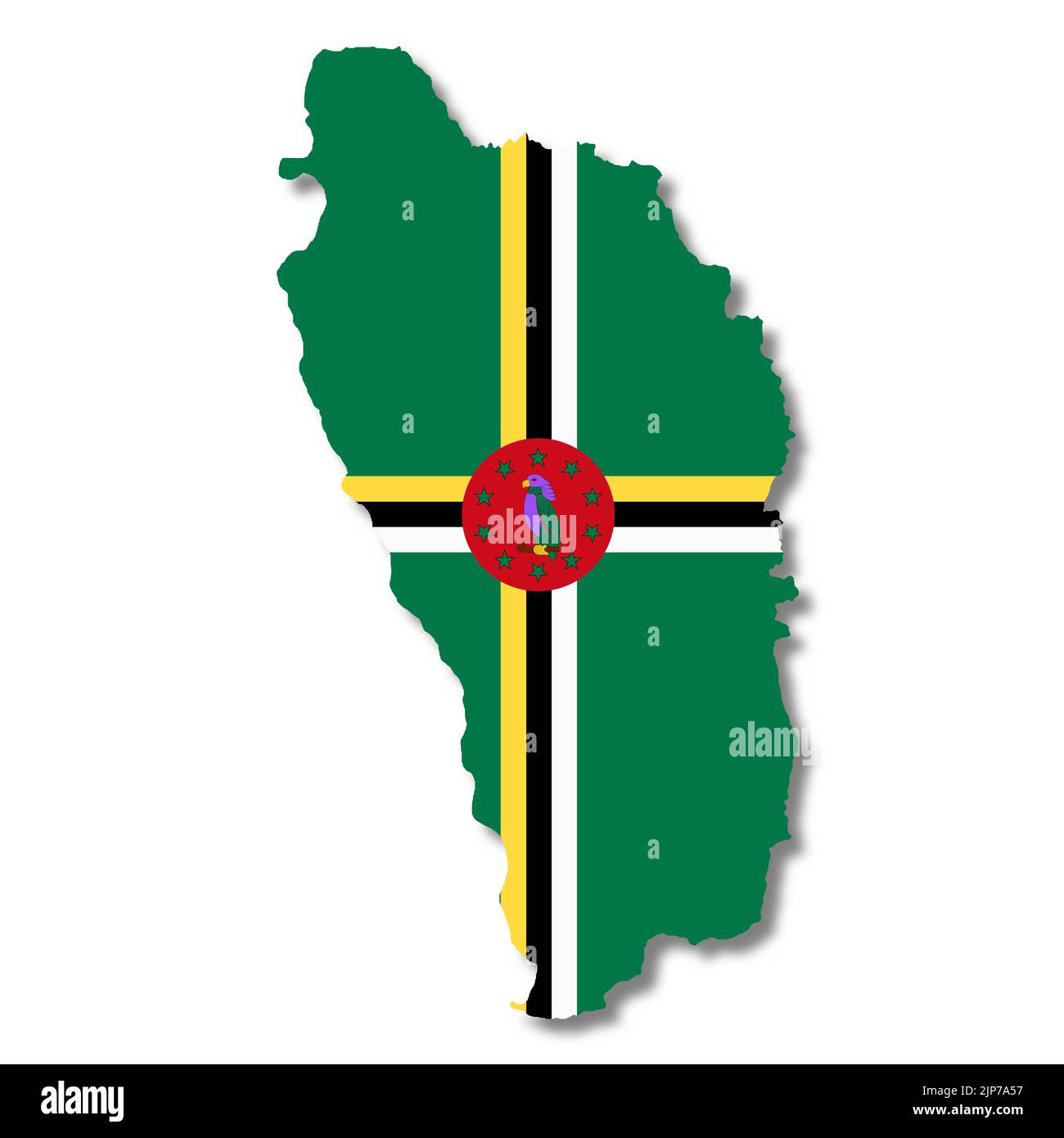 Dominica map on white background 3d illustration with clipping path ...