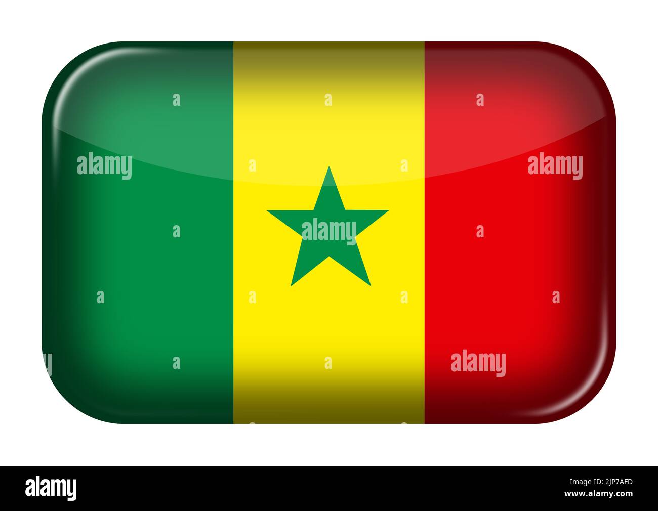Senegal web icon rectangle button with clipping path 3d illustration ...