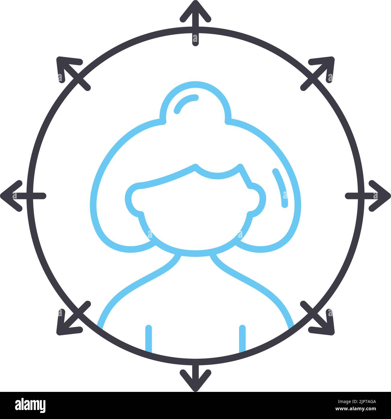 communication abilities line icon, outline symbol, vector illustration ...