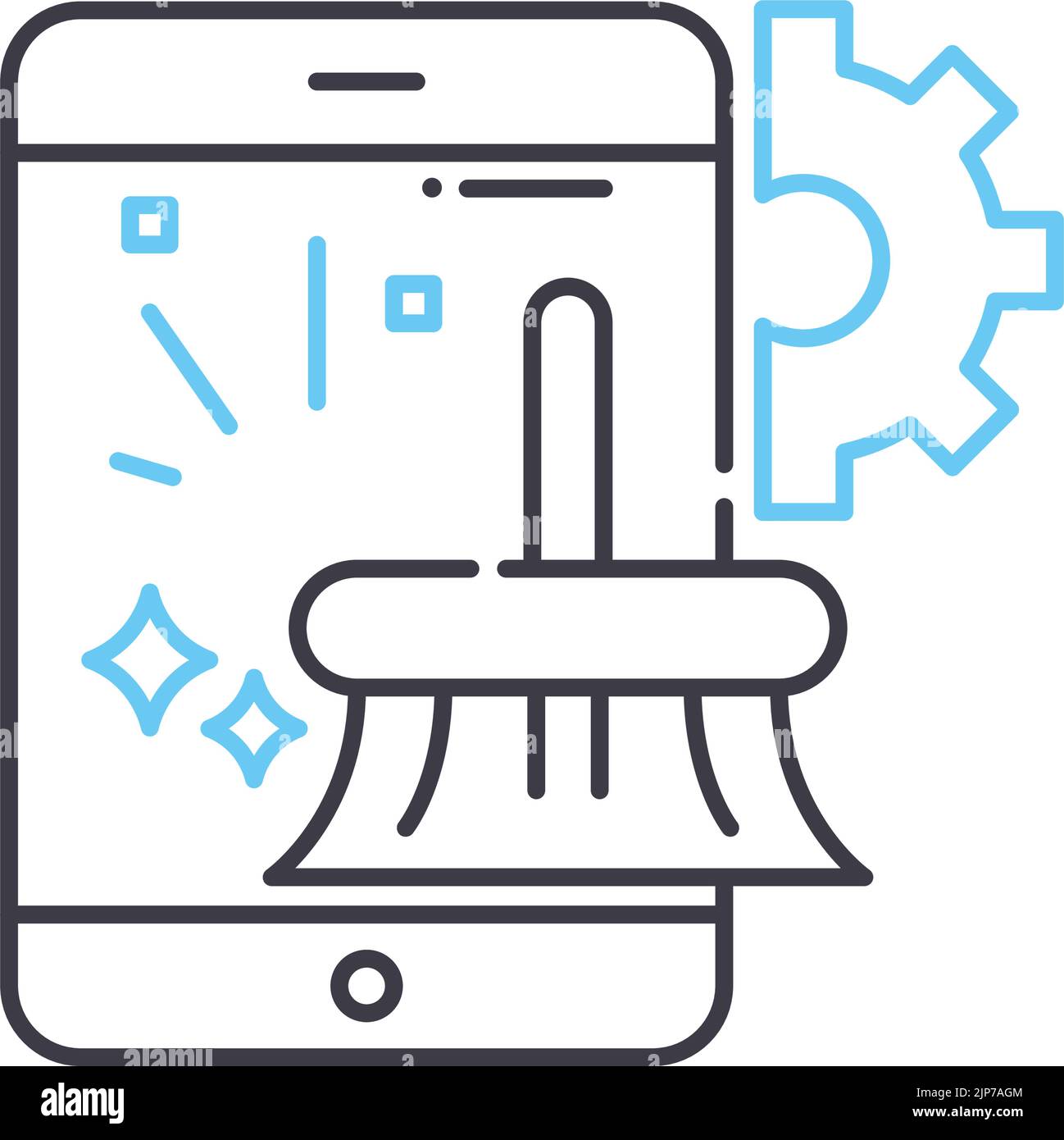 cleaner line icon, outline symbol, vector illustration, concept sign ...