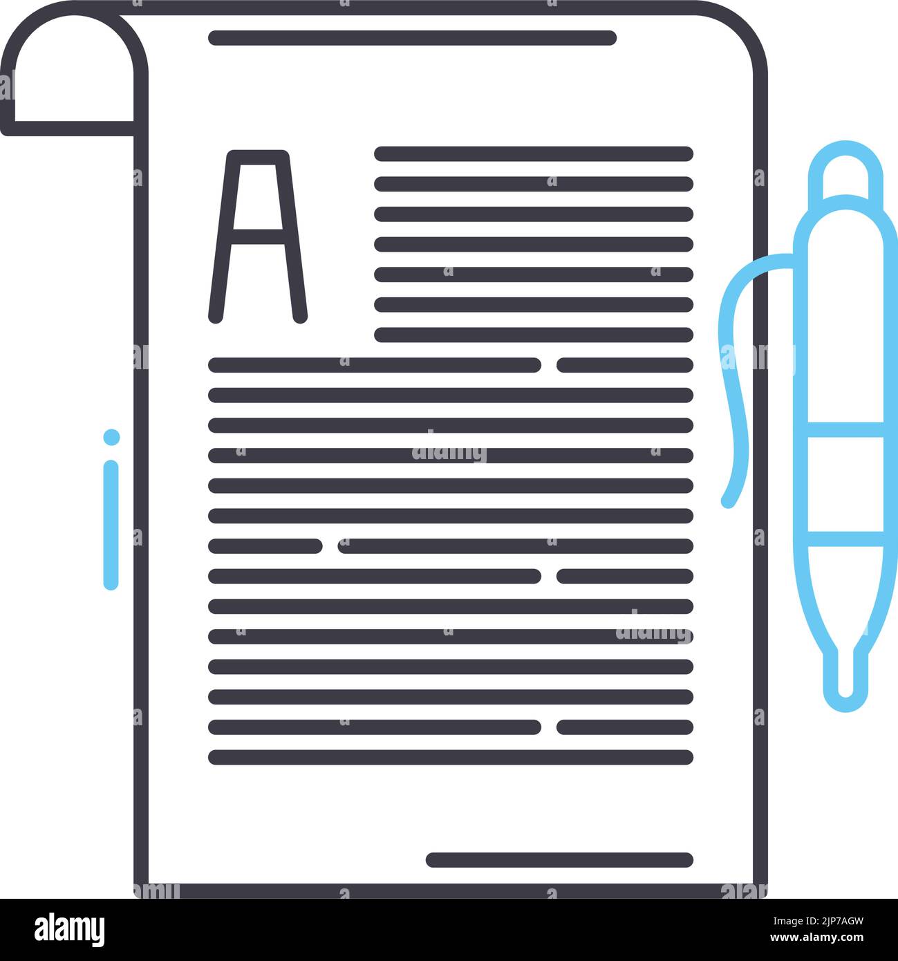 copywriting line icon, outline symbol, vector illustration, concept ...
