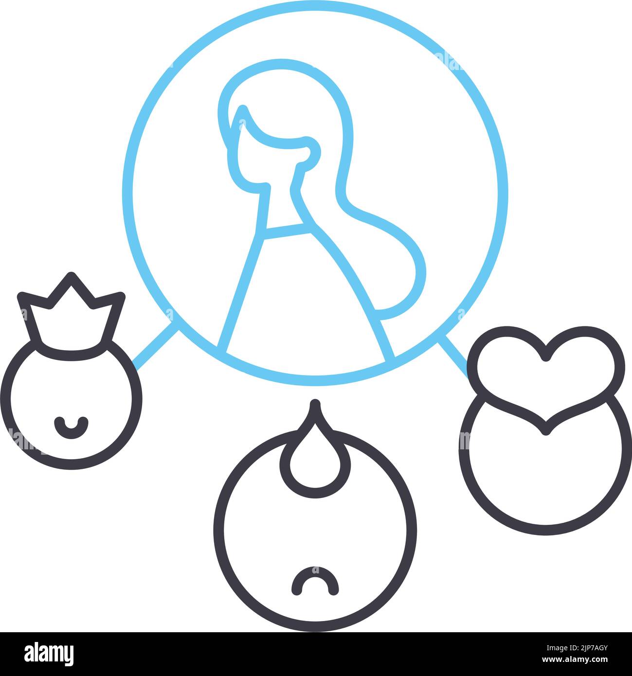 character traits line icon, outline symbol, vector illustration ...