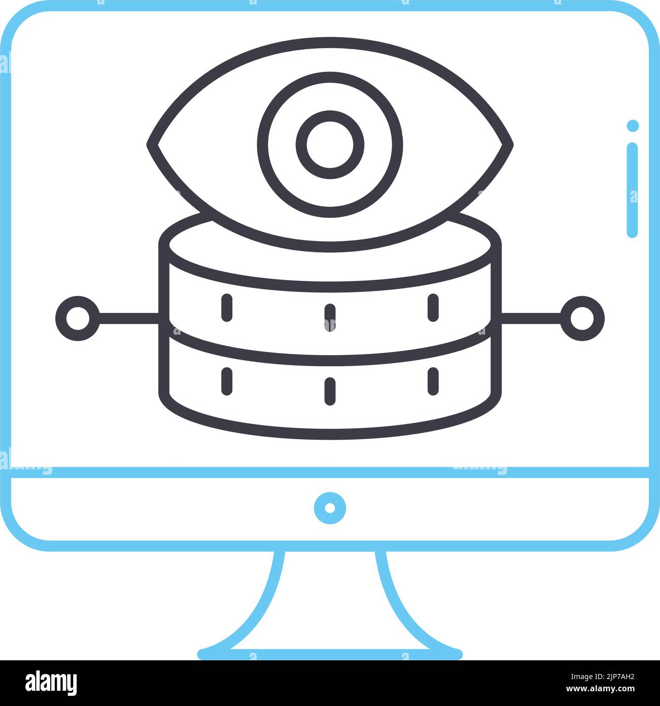 data spying line icon, outline symbol, vector illustration, concept ...
