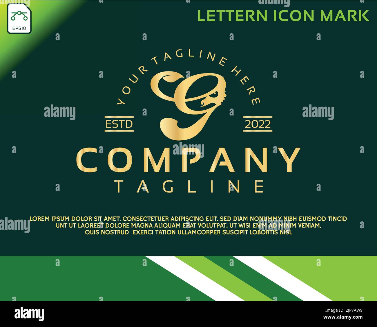 Creative beautiful woman's face with letter G luxury beauty face logo ...