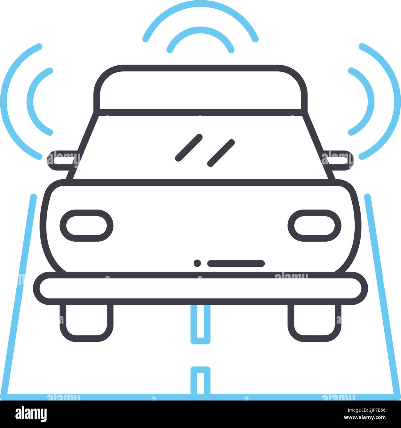 driverless car line icon, outline symbol, vector illustration, concept ...