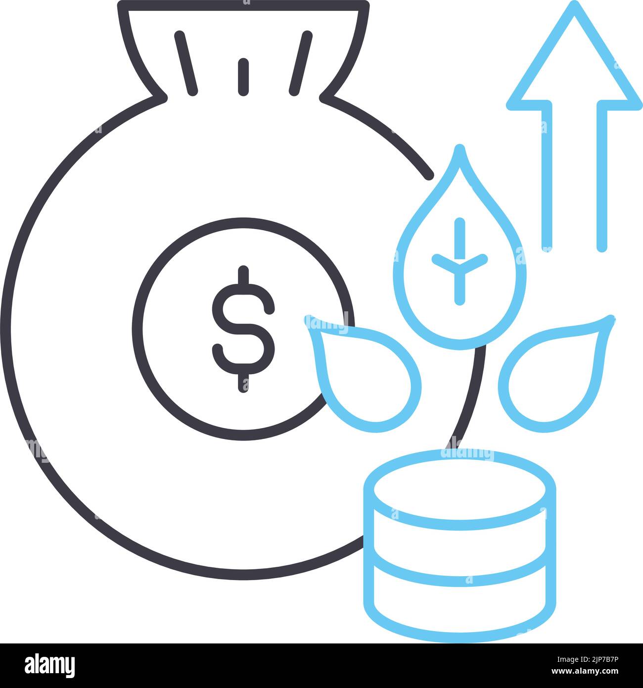 capital gain line icon, outline symbol, vector illustration, concept ...